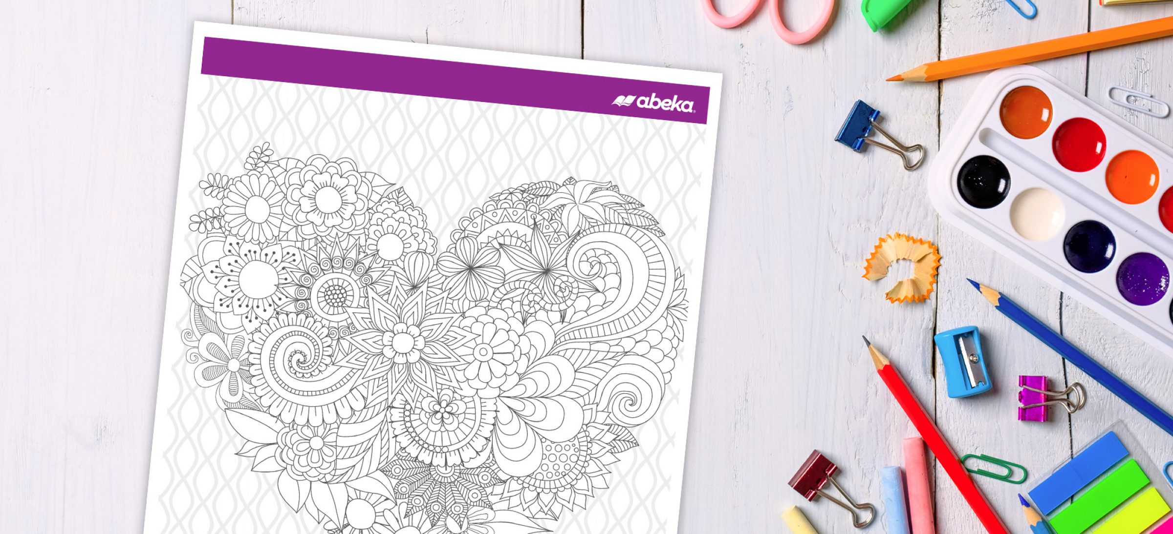 Valentine Coloring Page - Abeka