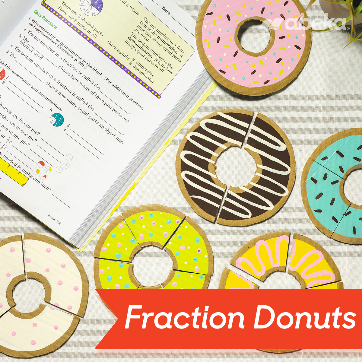 Fraction Donuts Craft - Abeka