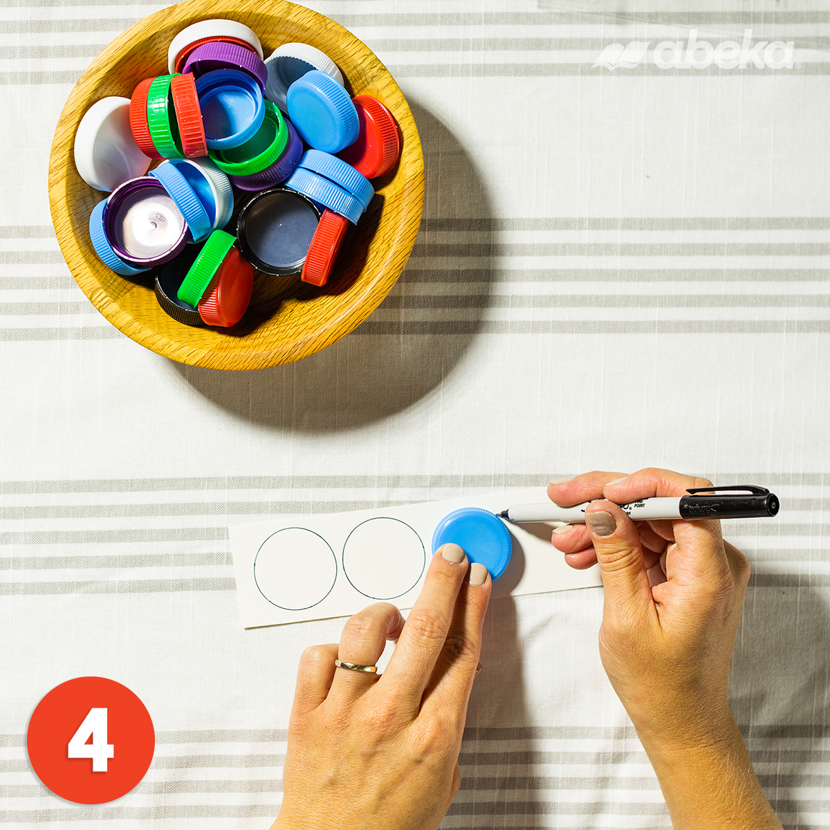 Bottle Cap Spelling Activity - Abeka