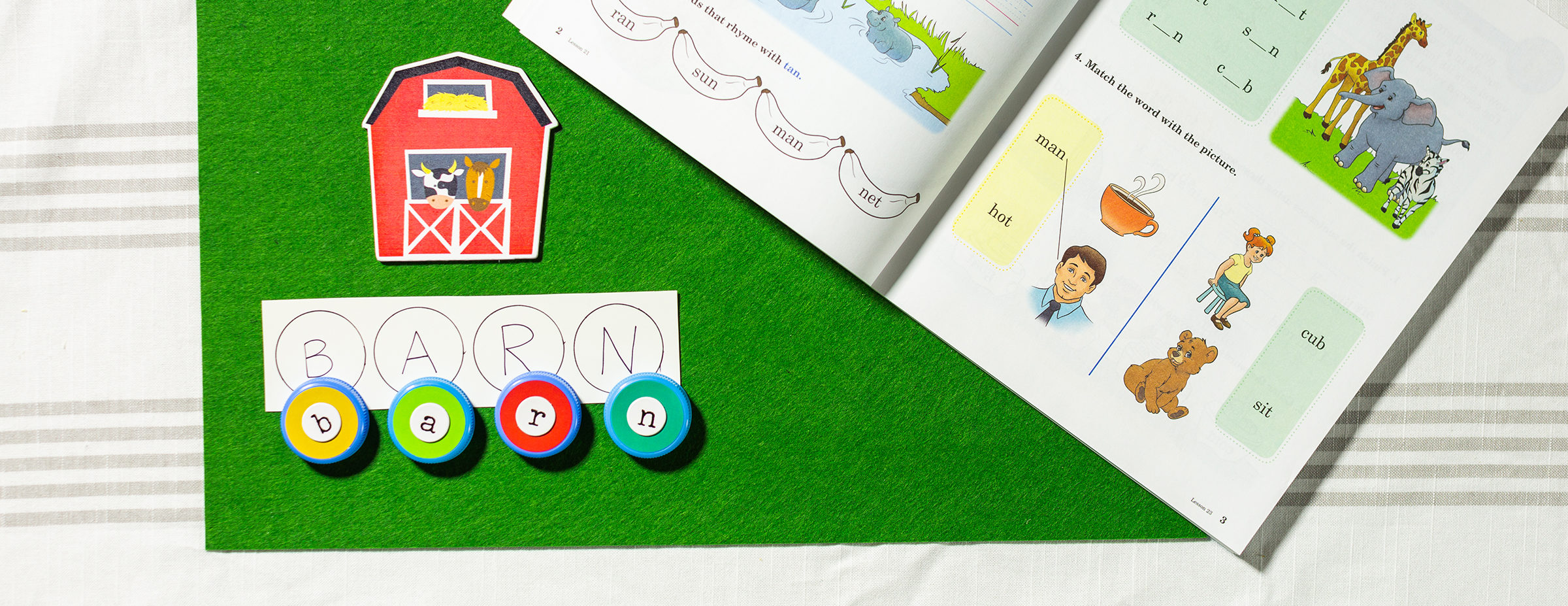 Bottle Cap Spelling Activity - Abeka