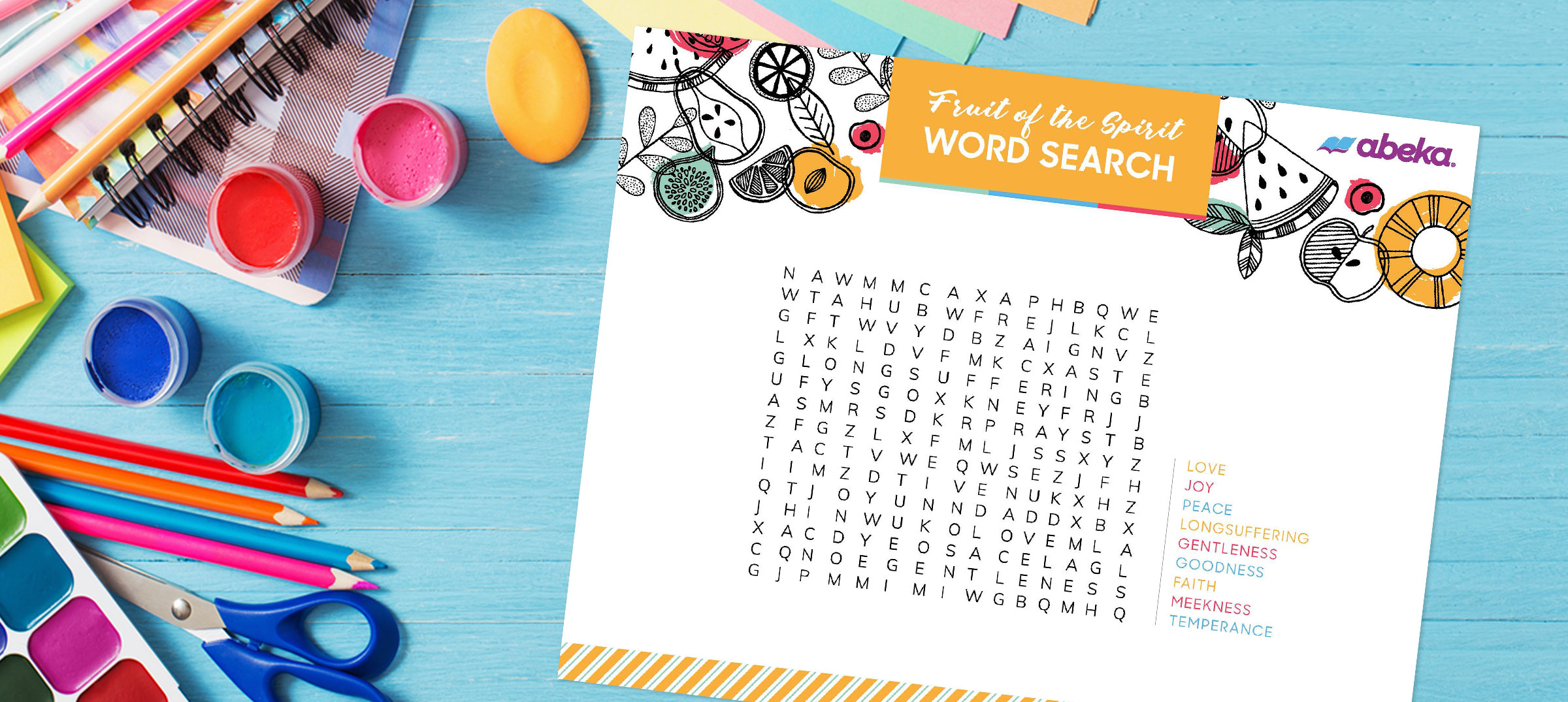 Abeka Fruit of the Spirit WordSearch - Abeka