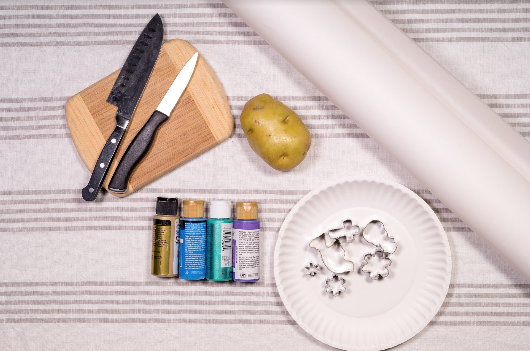 DIY Wrapping Paper with Potato Printing - Abeka