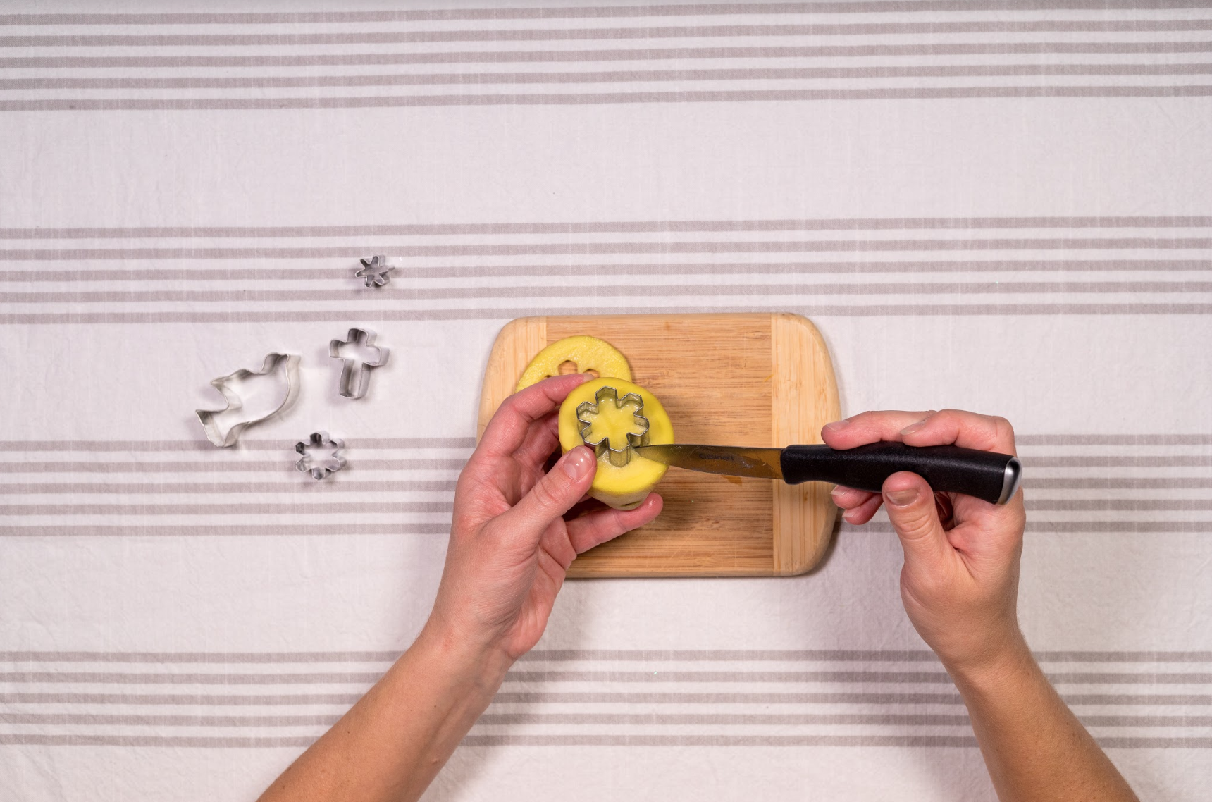 DIY Wrapping Paper with Potato Printing - Abeka