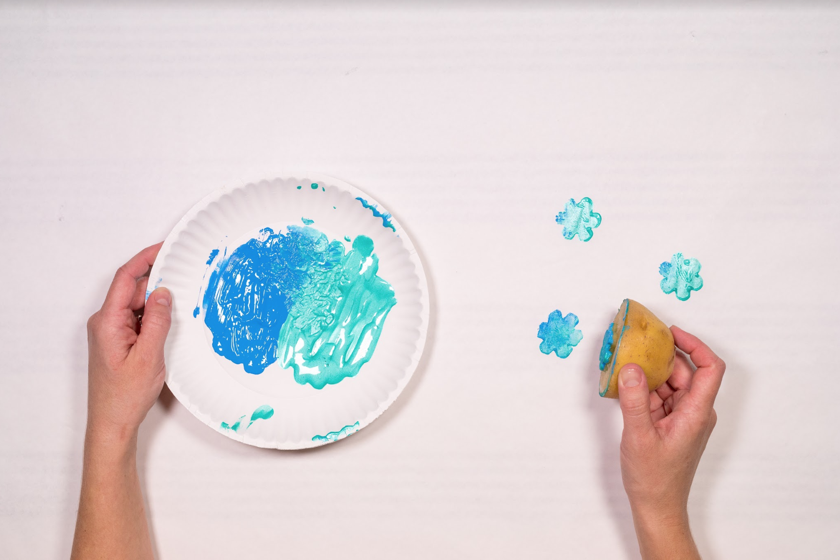 DIY Wrapping Paper with Potato Printing - Abeka