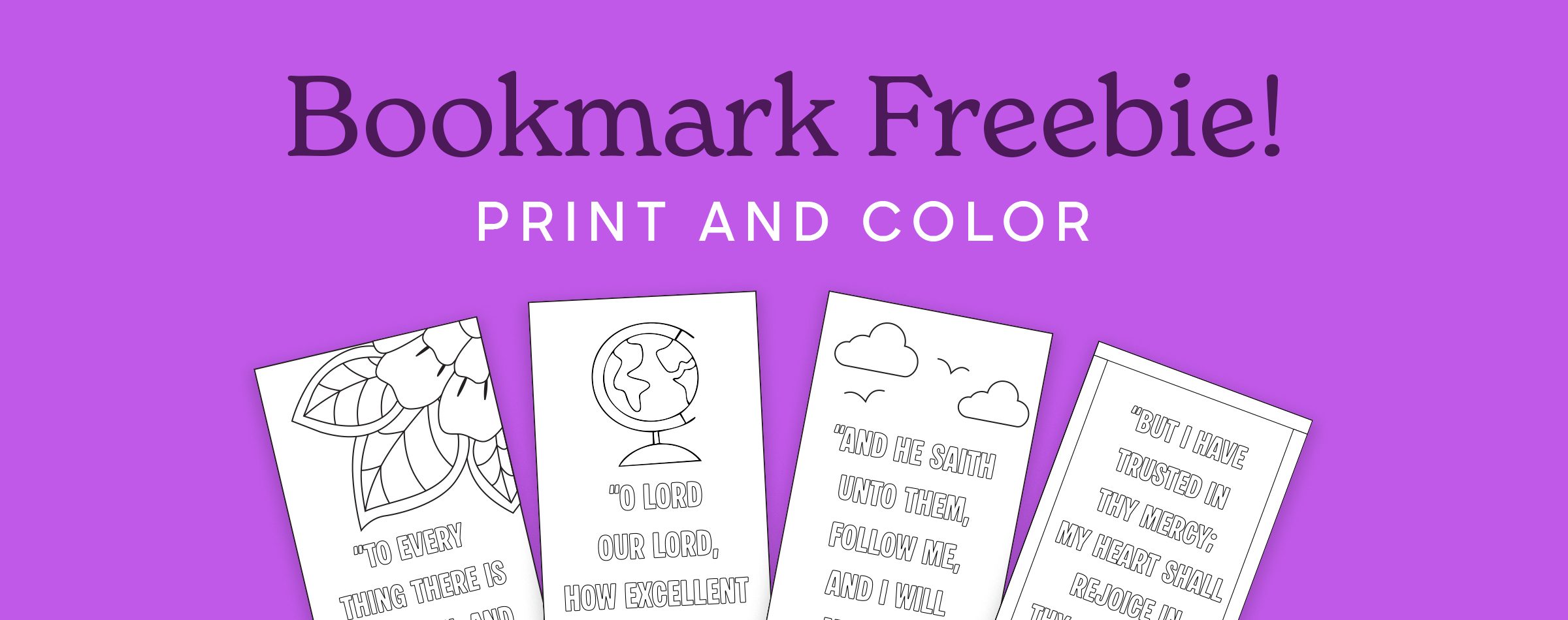 Coloring Page Bookmarks with Bible Verses | Free Download - Abeka