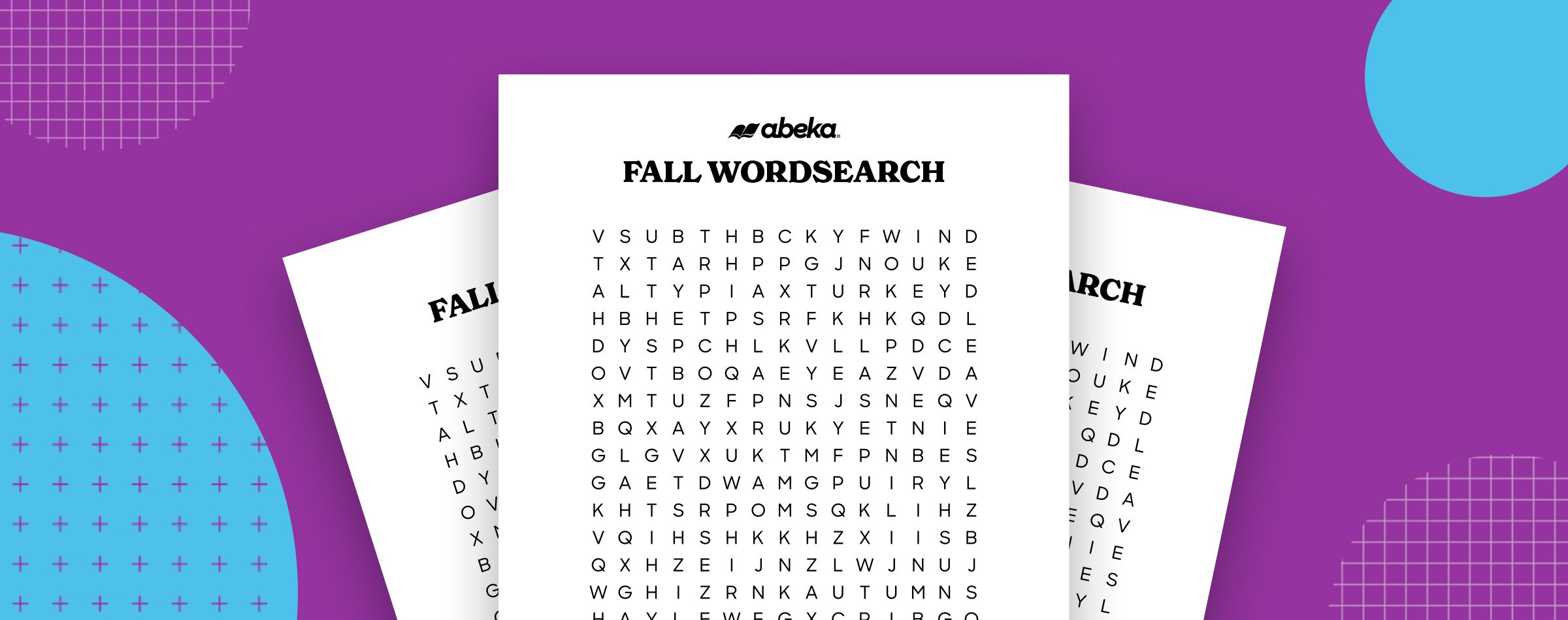 Free Printable Fall Wordsearch - Abeka
